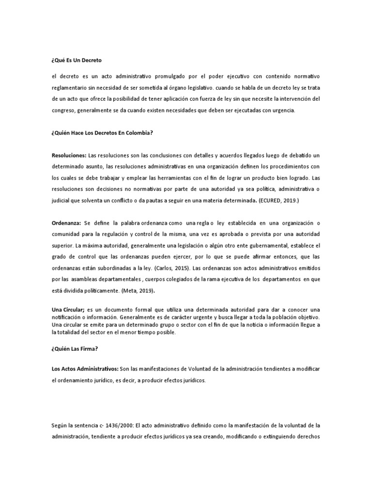 Qué Es Un Decreto | PDF | Decreto | Alcalde