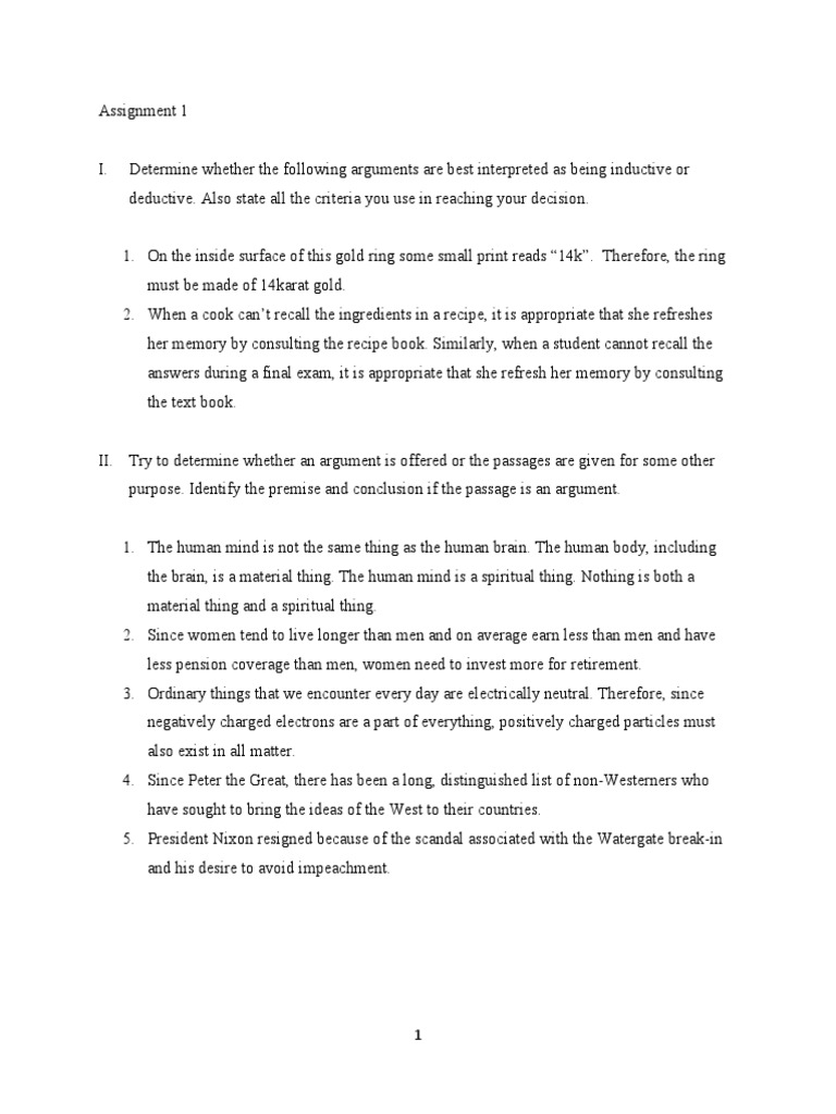 Critical Assignment 1 | PDF | Argument | Deductive Reasoning