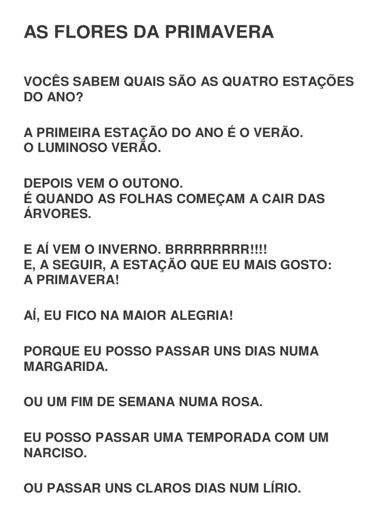 As Flores Da Primavera | PDF