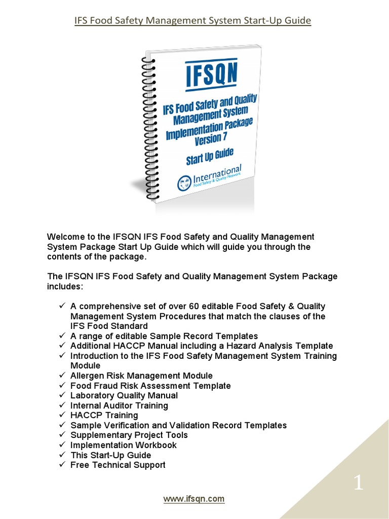 IFS Food 7 Implementation Start-Up Guide Sample | PDF | Food Safety ...