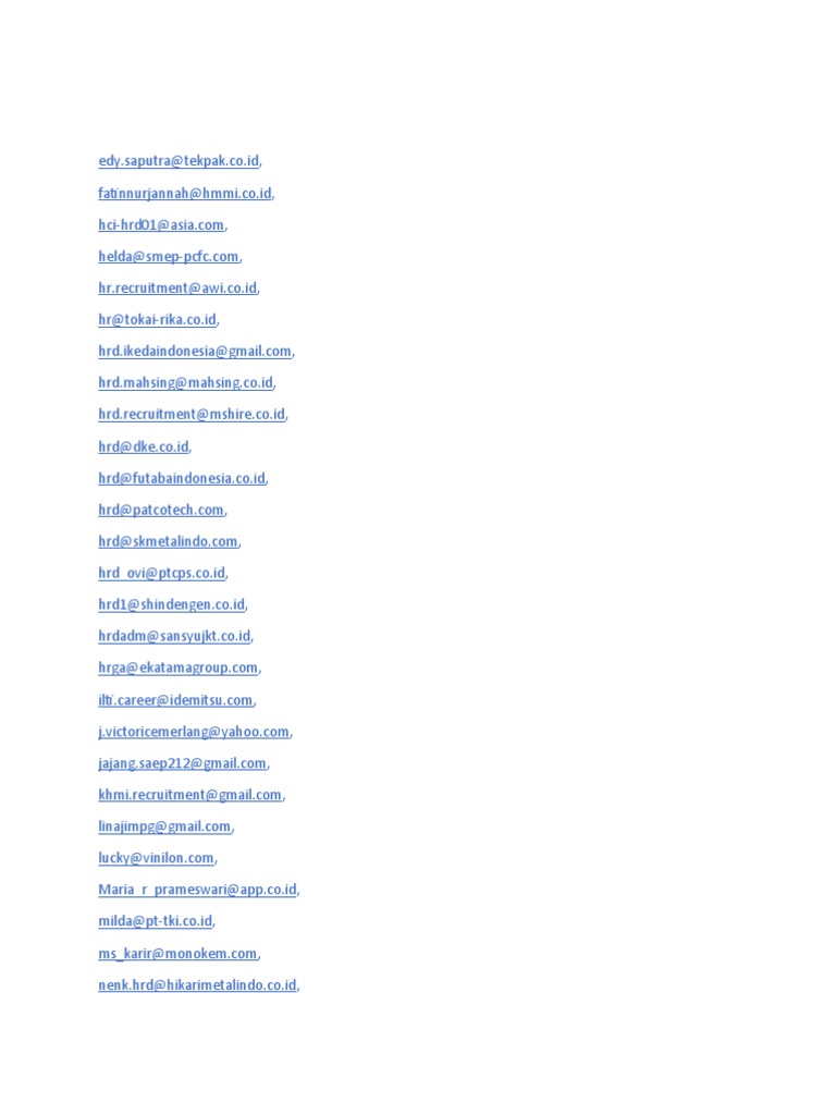 Alamat Email 2021 | PDF