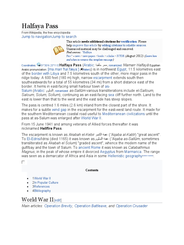 Halfaya Pass: World War II | Download Free PDF | Military Of Germany ...