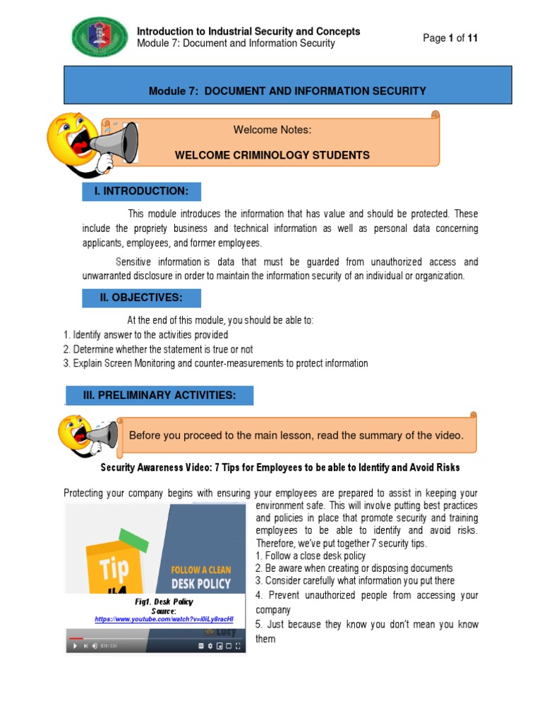 Lea 3 Module 7 | PDF | Information Security | Trade Secret