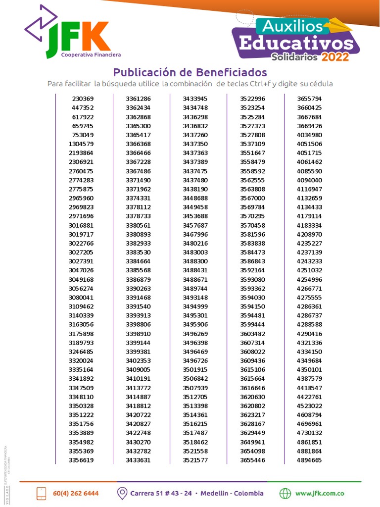 Ganadores Aux Educ 2022 JFK | PDF