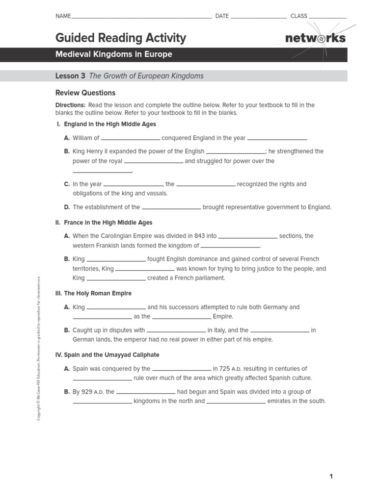 Lesson 3 The Growth of European Kingdoms | PDF | Middle Ages | Holy ...