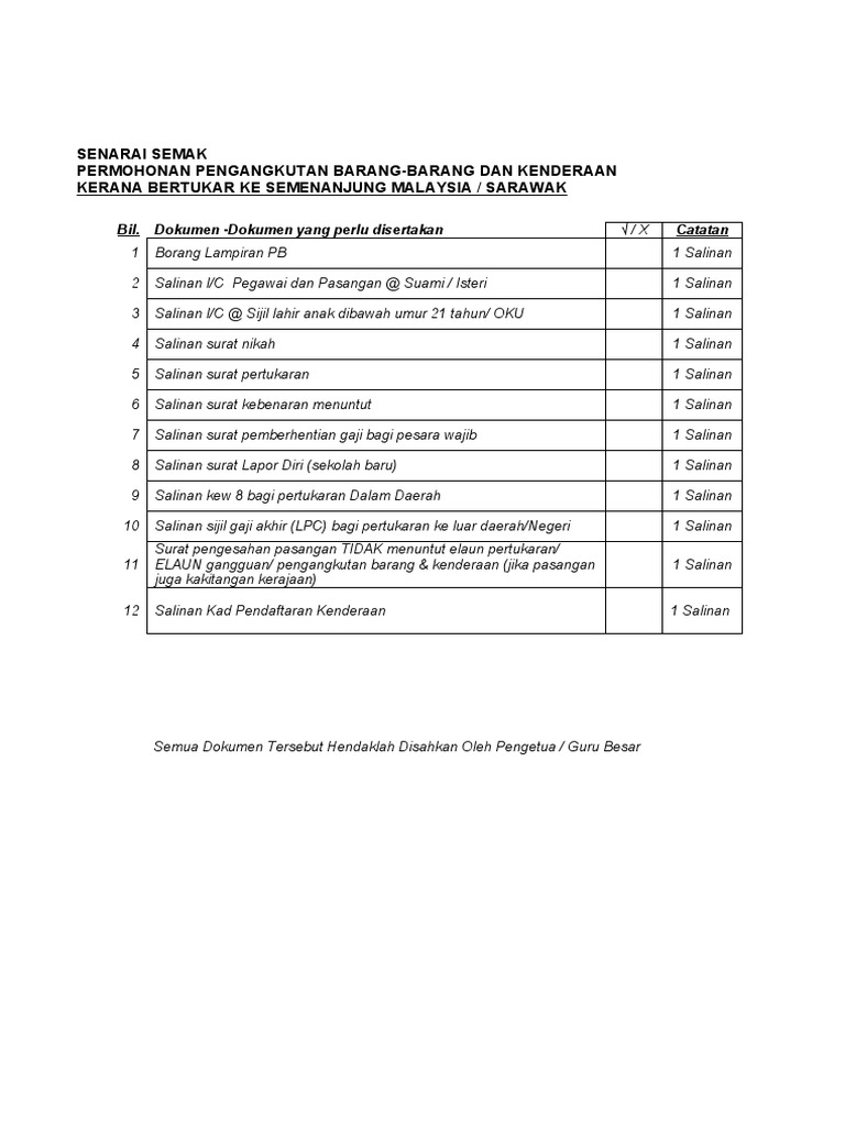 Borang Permohonan Angkat Barang Kargo Dan Pindah Latest 2021 | PDF