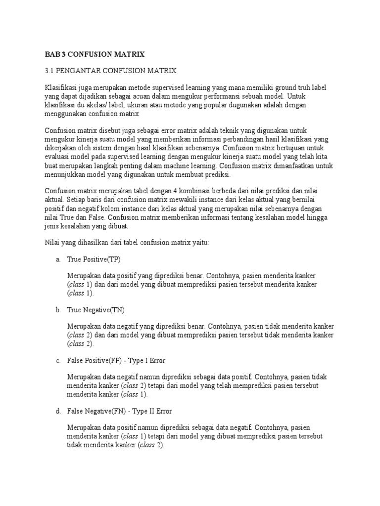 Confusion Matrix | PDF | Metode & Bahan Ajar