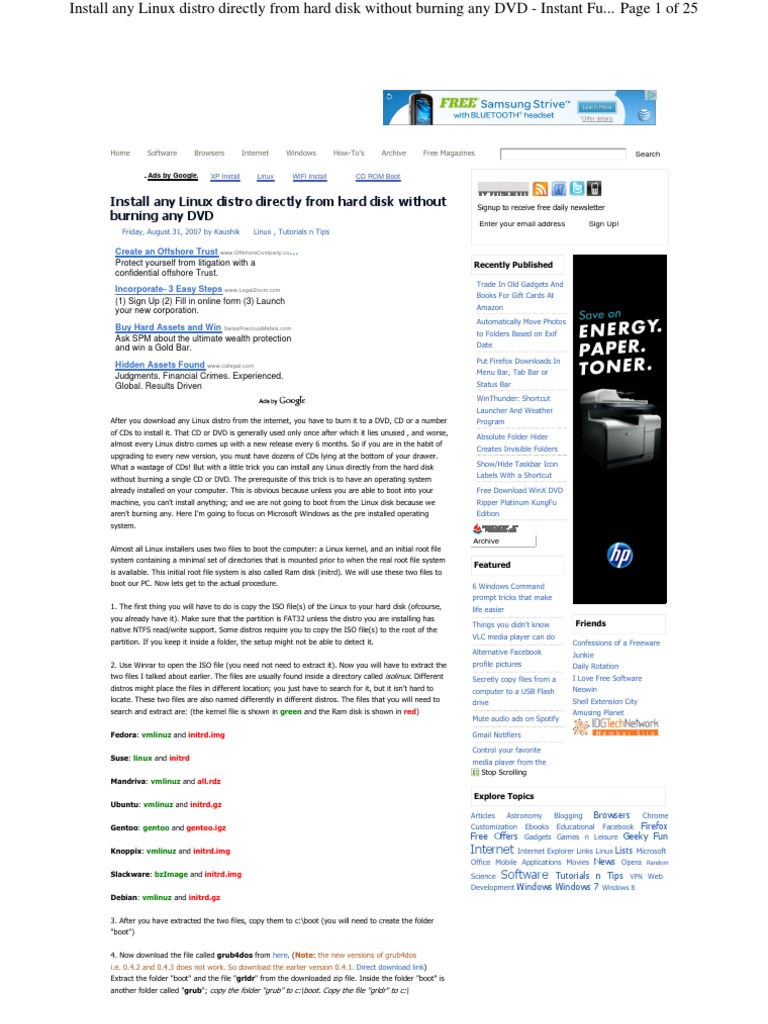 Install Any Linux Distro D | PDF | Linux Distribution | Computer File