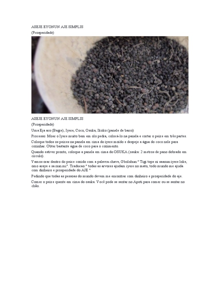 Aseje Eyonun Aje Simplis | PDF | Gastronomia, comida e vinho | Casa e Jardim