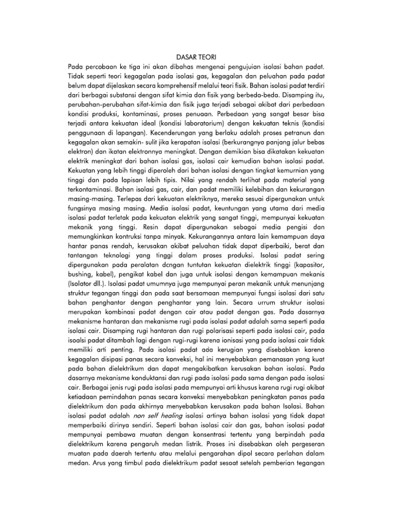 Pengujian Bahan Isolasi Padat | PDF