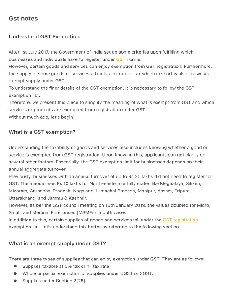 GST Notes | PDF | Value Added Tax | Taxes