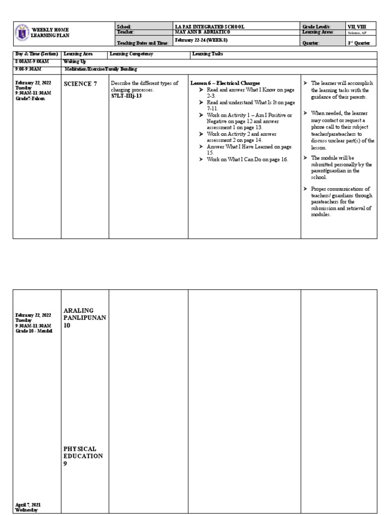 Science 7: S7Lt-Iiij-13 Lesson 6 - Electrical Charges | PDF | Learning ...