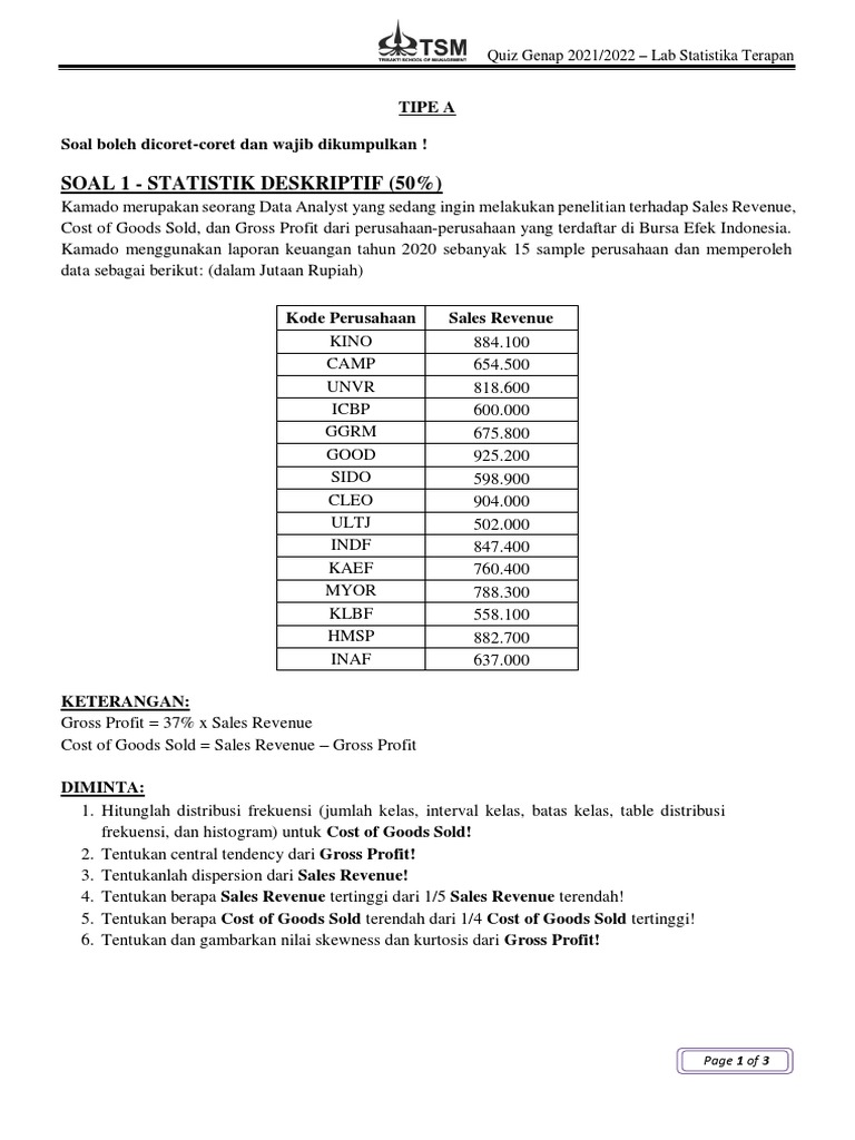 Statistika Deskriptif, Regresi Logistik, dan Uji Perbedaan Pada Data ...