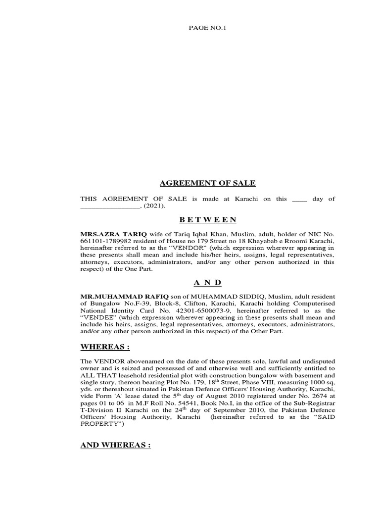 Sale Agreement 69 | PDF | Deed | Conveyancing