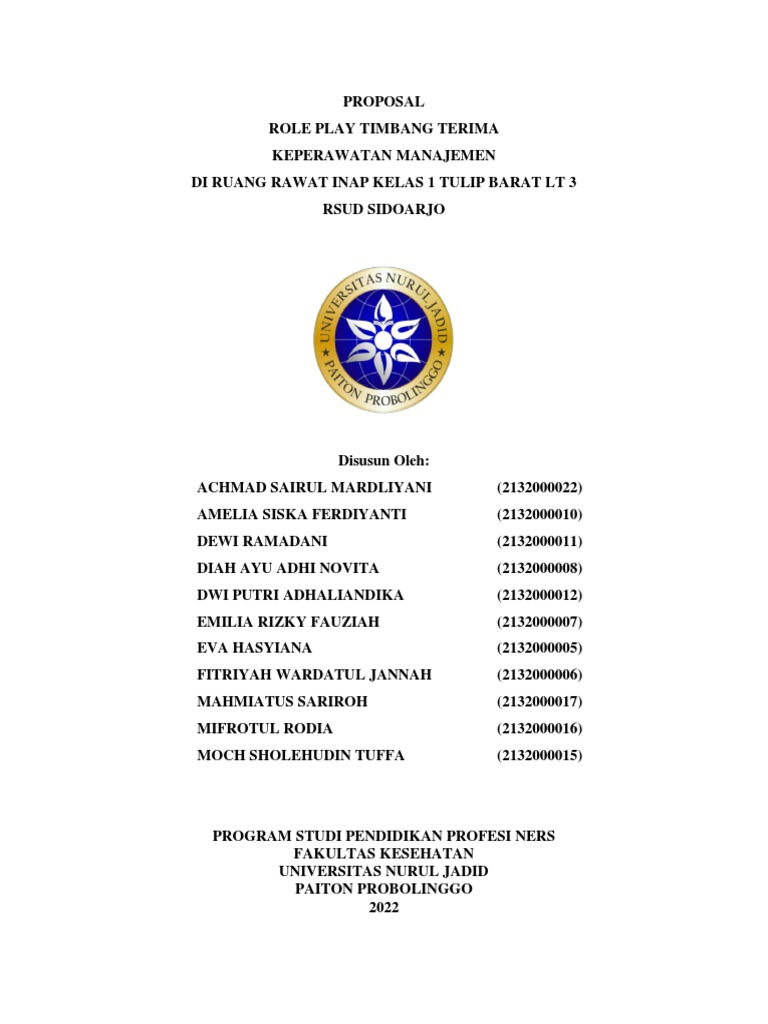 Proposal Timbang Terima Tulip Barat LT 3 | PDF | Kesehatan Holistik | Sains & Matematika