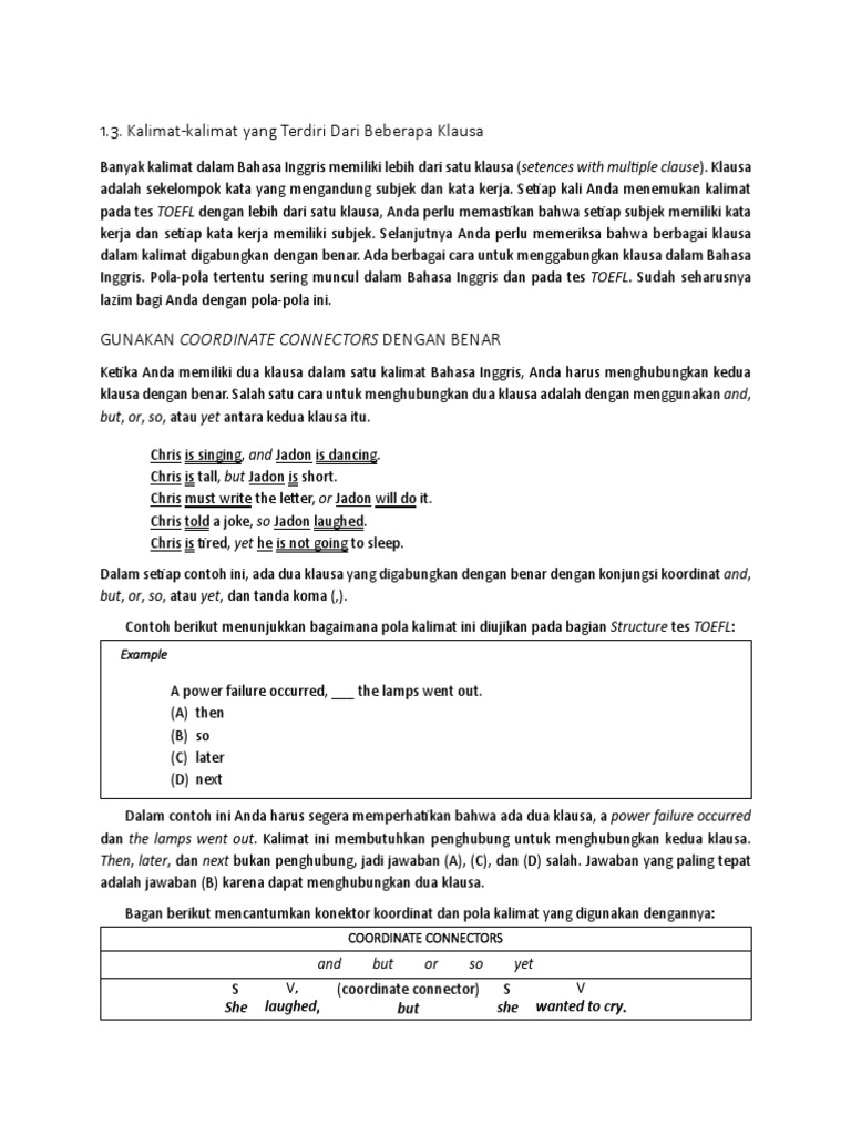 M3 Sentences With Multiple Clauses | PDF M3 Sentences With Multiple Clauses | PDF