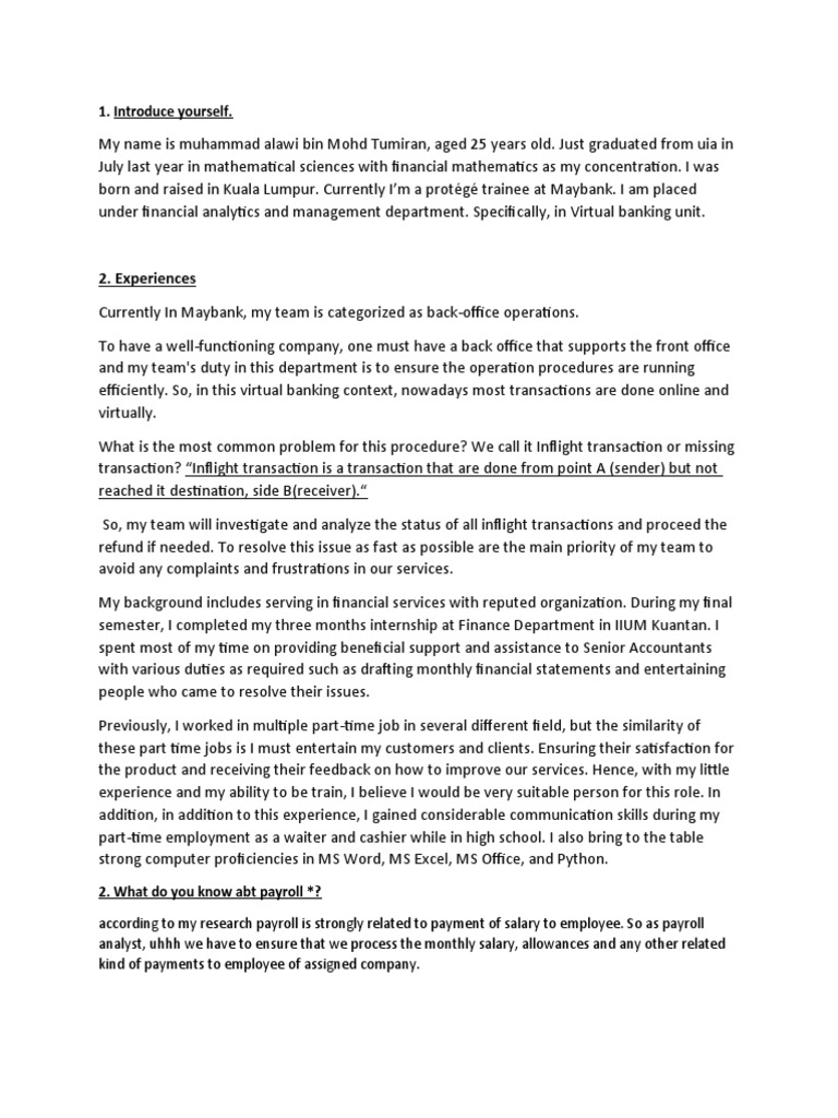 Experiences: 1. Introduce Yourself | PDF | Applied Psychology | Business