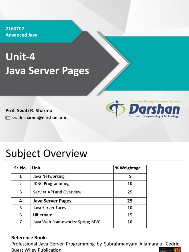 Adv - Java GTU Study Material Presentations Unit-4 Java Server Pages | PDF | Java (Programming ...