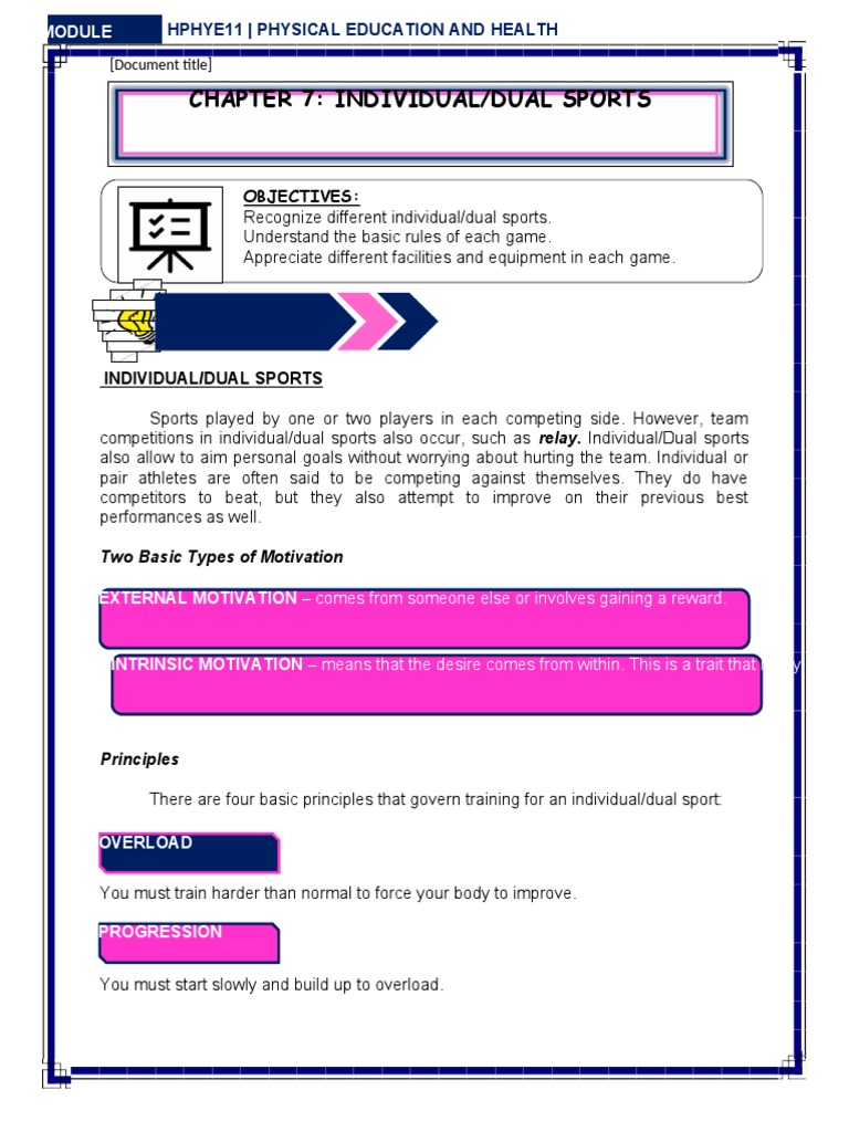 Chapter 7 Individual Dual Sports Module | PDF | Track And Field | Table ...