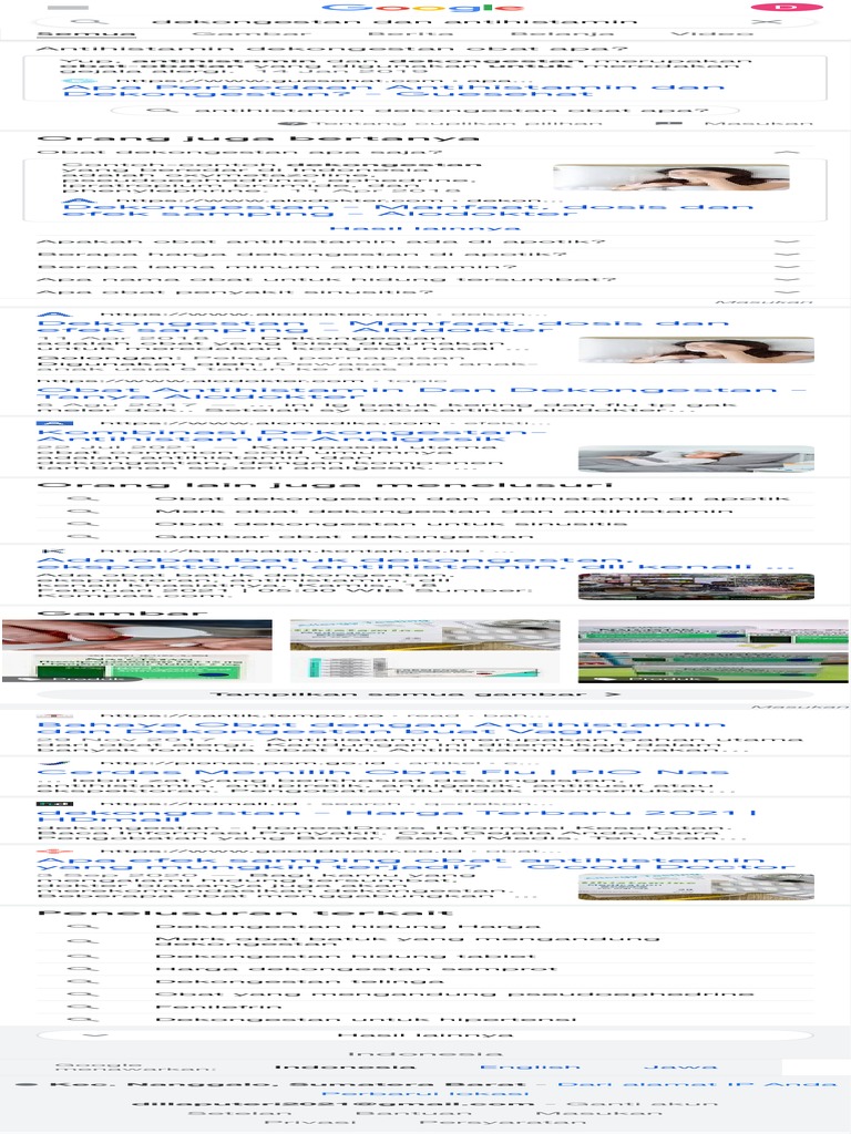 Dekongestan Dan Antihistamin - Penelusuran Google | PDF