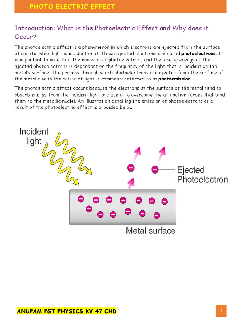 Photo Electric Effect Notes | PDF | Photoelectric Effect | Photon
