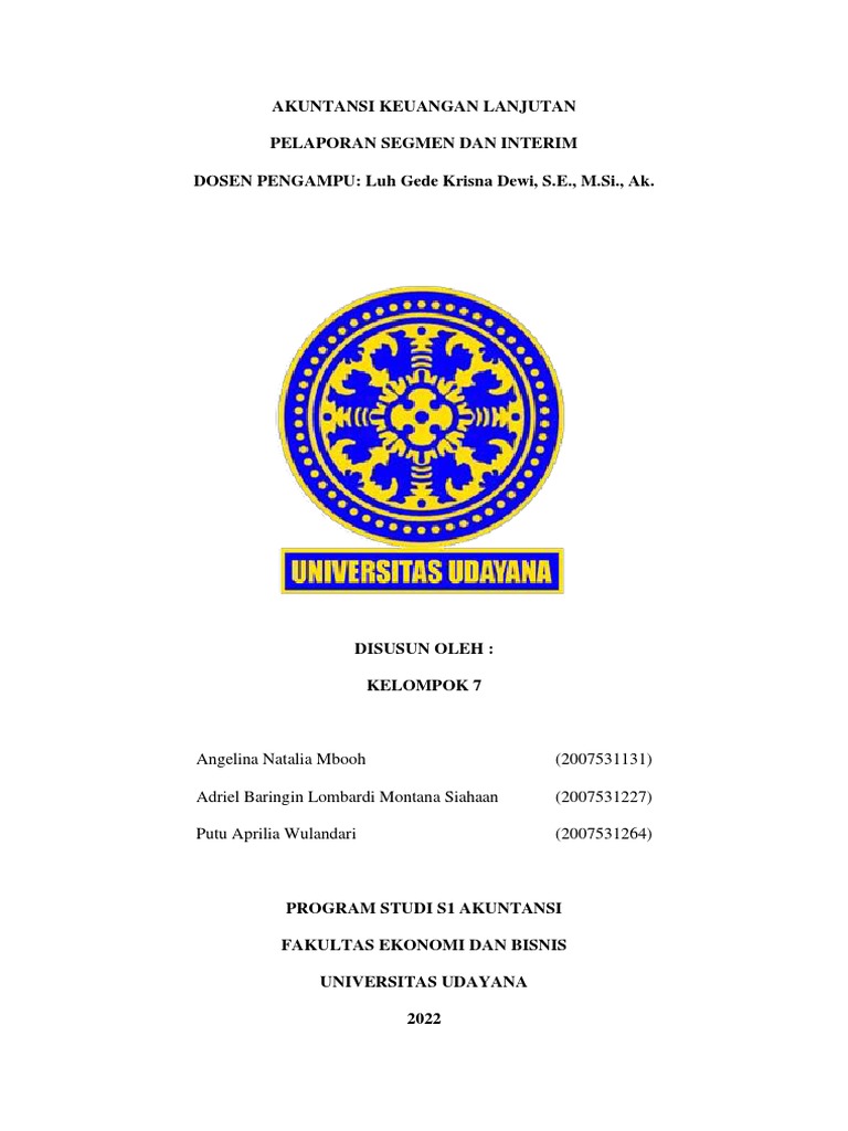 Pelaporan Segmen dan Interim Akuntansi | PDF