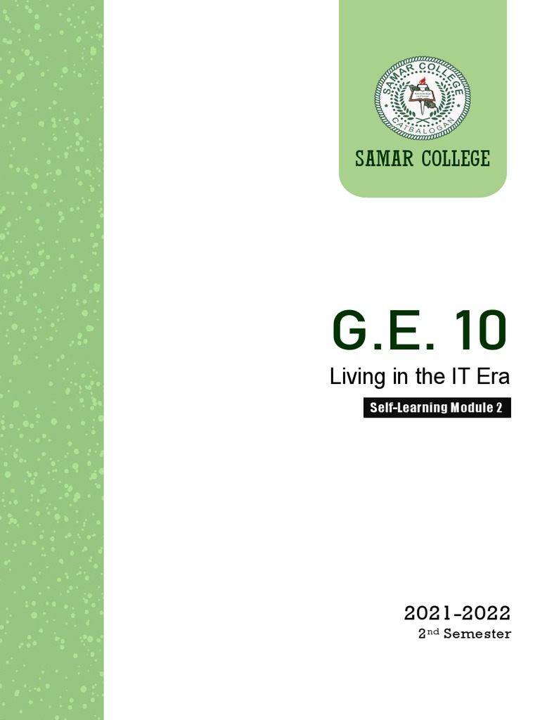 Samar College: Living in The IT Era | PDF | Usb | Computer Network