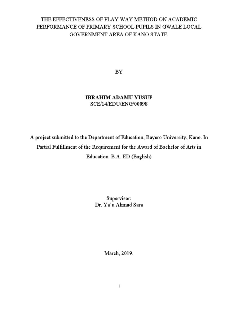 The Effectiveness of Play Way Method On | Download Free PDF | Learning ...