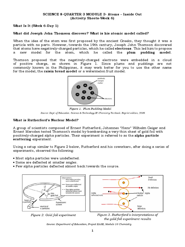 Science8 Q3 Module3 Week6 ActivitySheets | PDF | Ion | Atoms