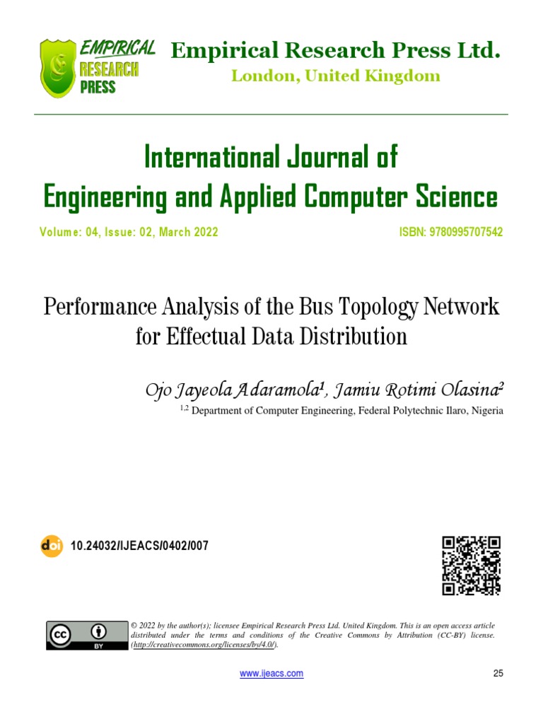 Performance Analysis of The Bus Topology Network For Effectual Data Distribution | PDF | Network ...