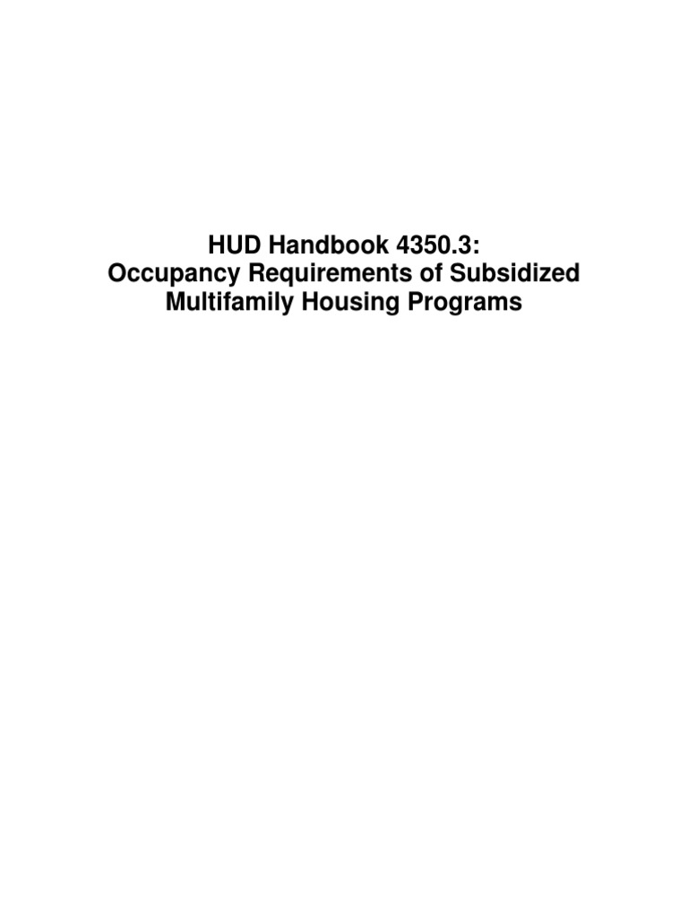 HUD Handbook 4350.3: Occupancy Rules | PDF | Section 8 (Housing) | Lease