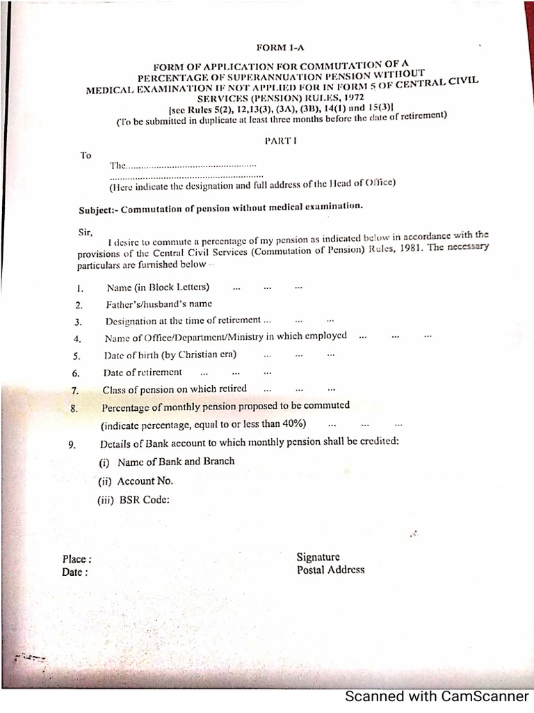 Commutation Form | PDF