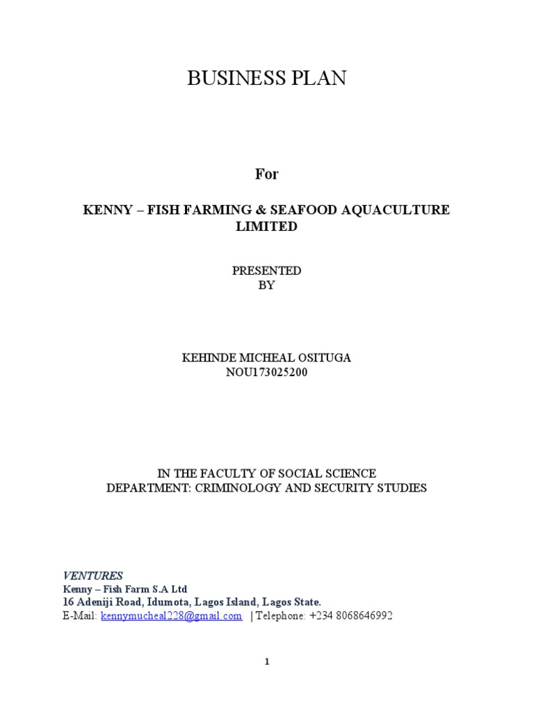 Fish Farming Business Blueprint | PDF | Aquaculture | Seafood