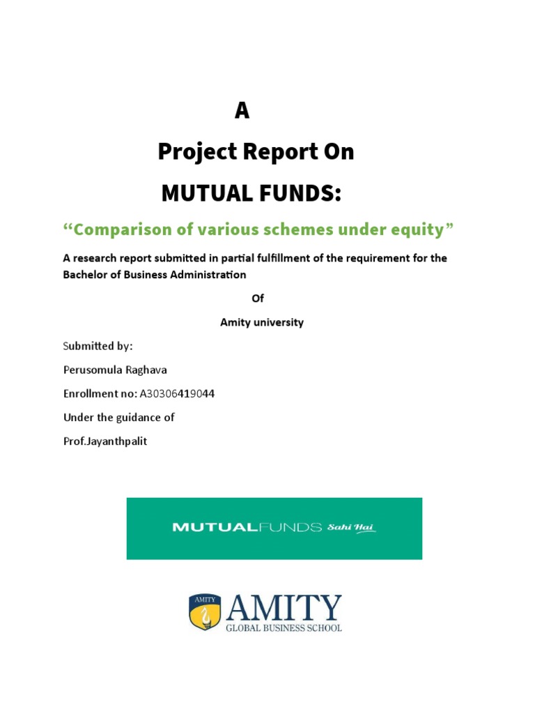 BBA Project | PDF | Investment Fund | Investing