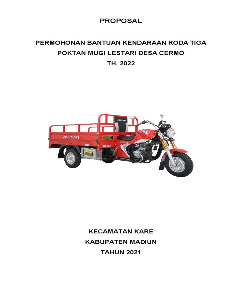 Proposal Roda 3 Poktan Mugi Lestari Desa Cermo | PDF