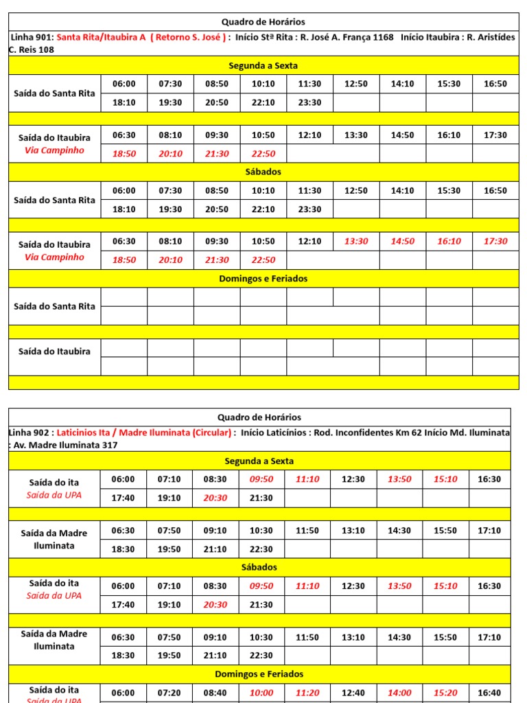 Quadro de Hor Rios 2017 | PDF