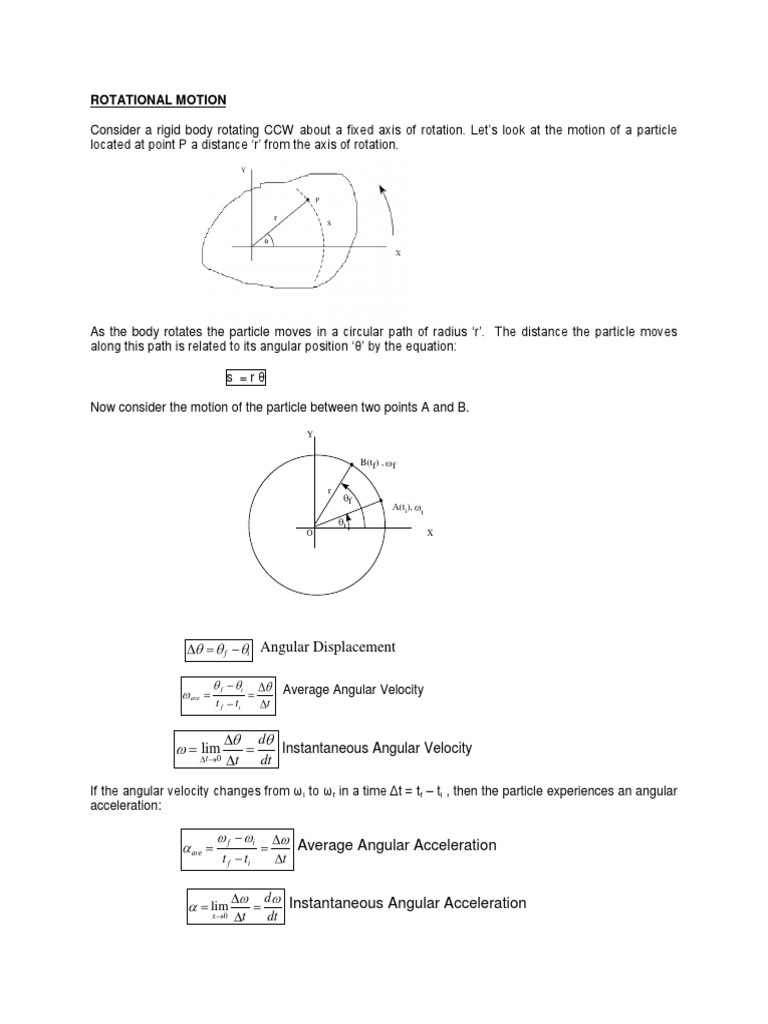 Rotational Equations of Motion | PDF | Rotation Around A Fixed Axis ...