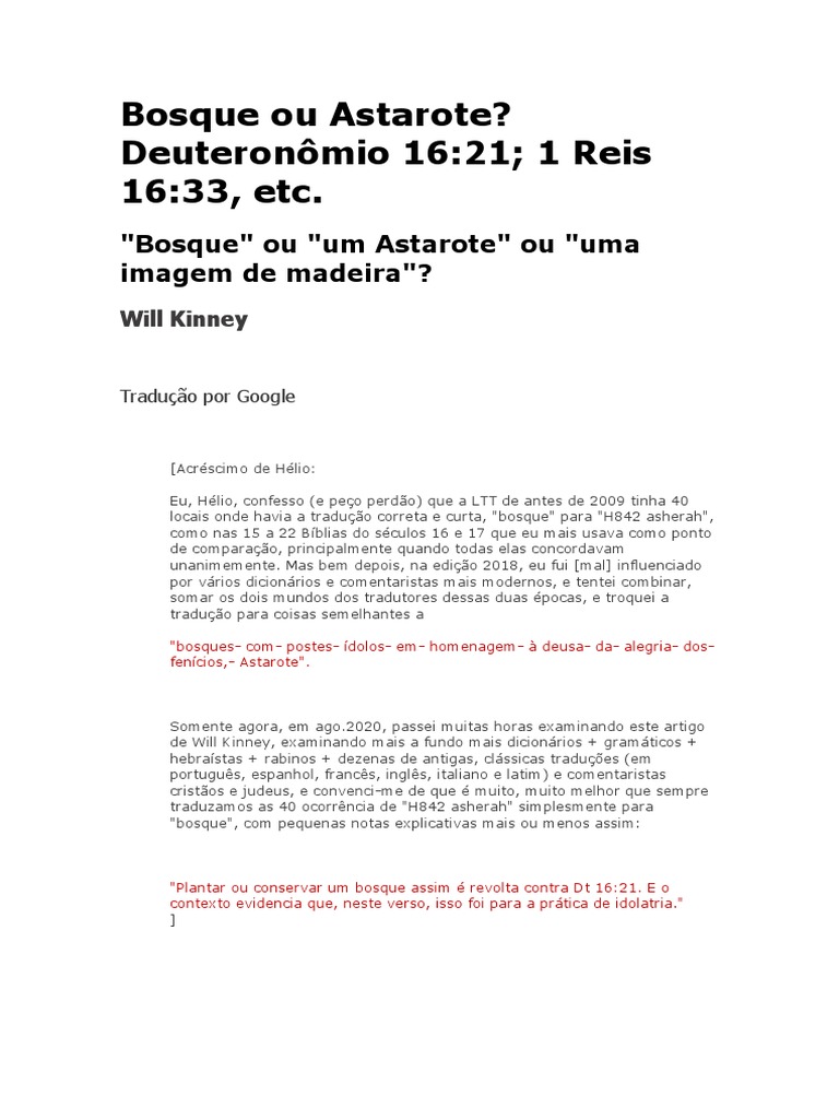 Bosque Ou Astarote | PDF | Idolatria | Abraão