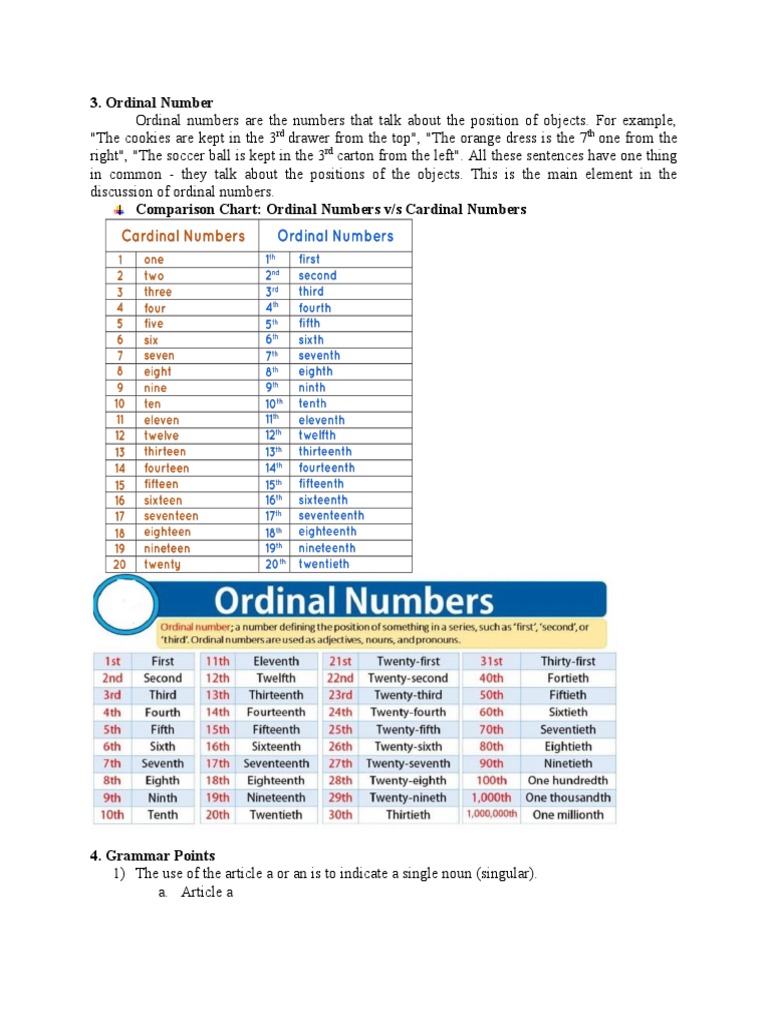 Ordinal Number: RD TH RD | PDF | Plural | Noun