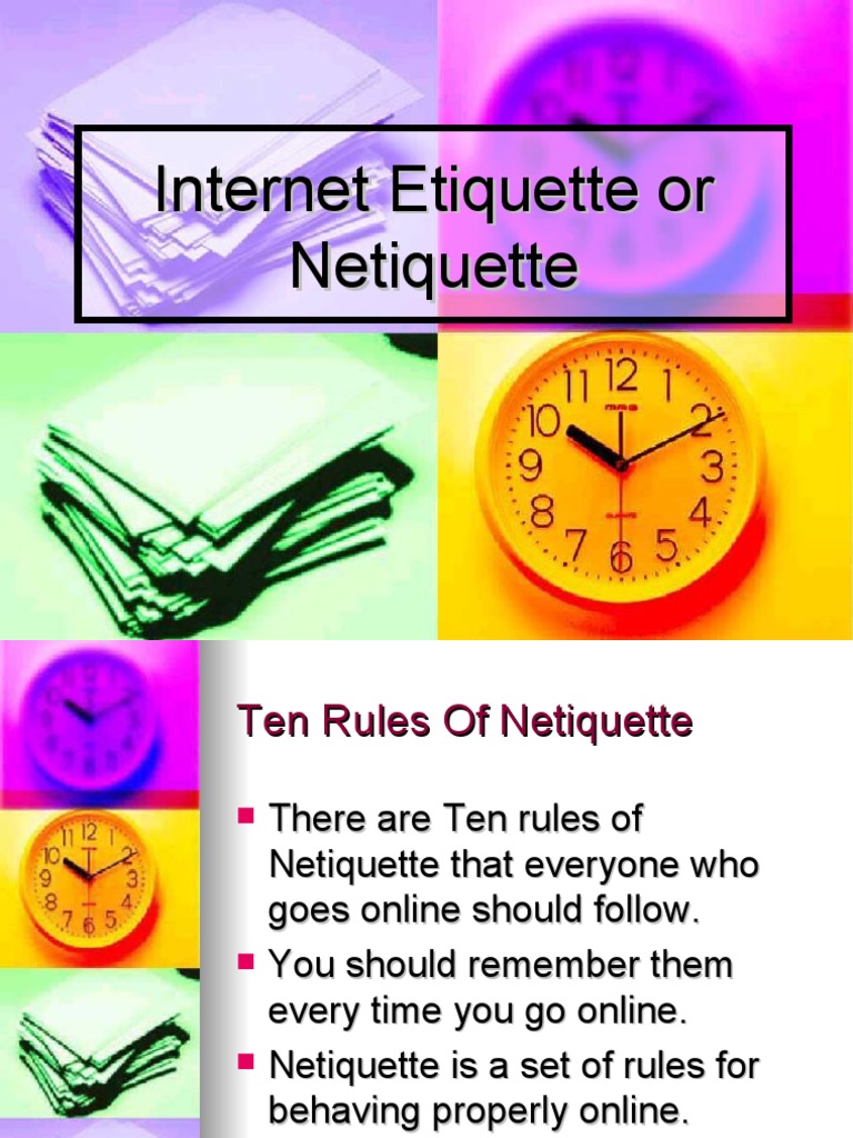 Internet Etiquette or Netiquette | PDF | Online And Offline | Computing