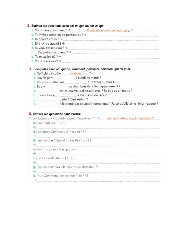 Les Mots Interrogatifs | PDF