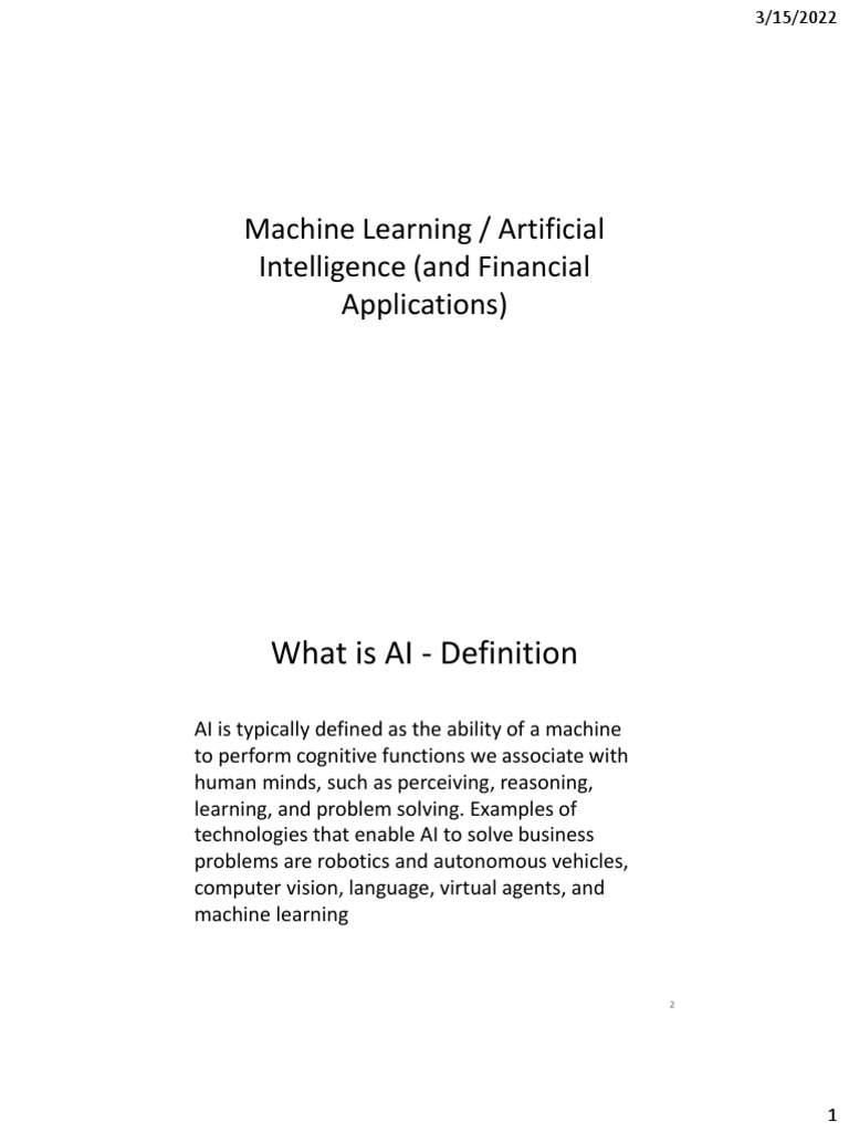 Machine Learning and Financial Applications: An Overview of Key ...