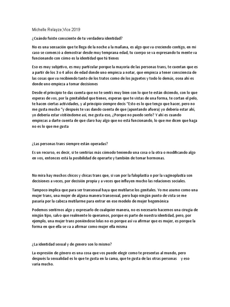 Entrevistas Personas Trans | PDF | Estudios LGBTQIA+ | Transgénero