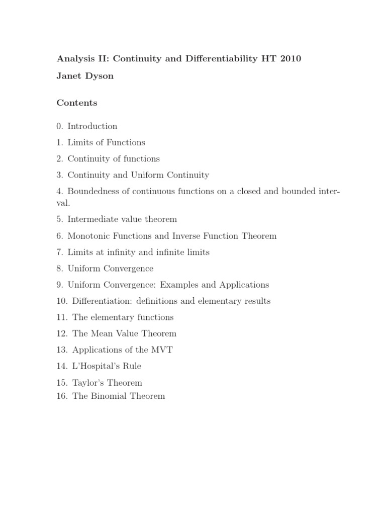 Oxford Notes On Limits and Cont | PDF | Continuous Function | Monotonic ...