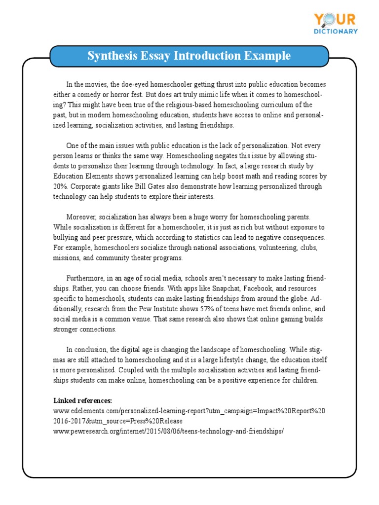 Synthesis Essay Example | PDF | Social Science