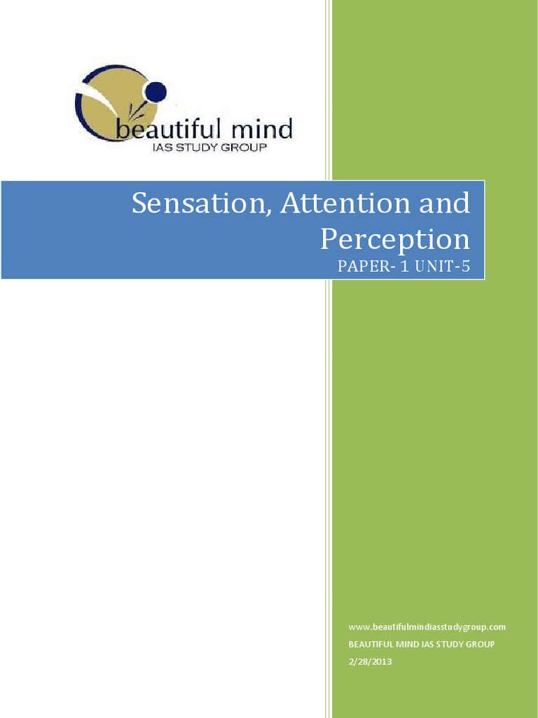 5 - Sensation Attention and Perception | PDF | Senses | Perception