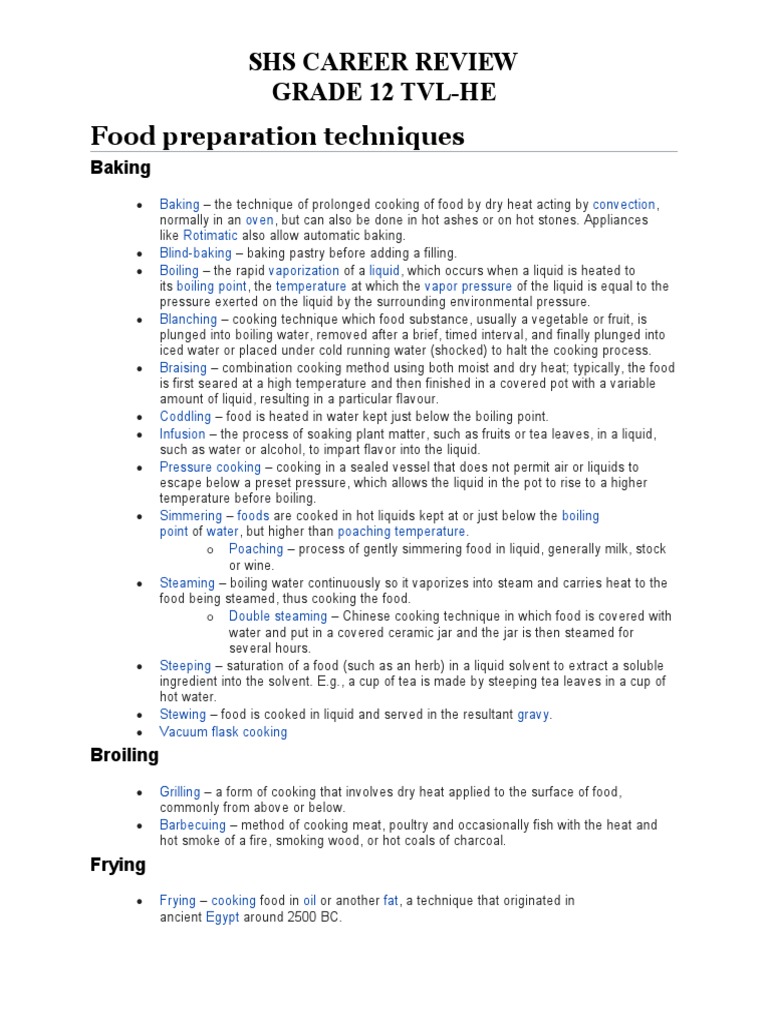 Food Preparation Techniques | PDF | Grilling | Roasting
