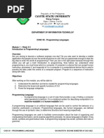 Principles of Programming Languages Lecture Notes PDF | PDF ...