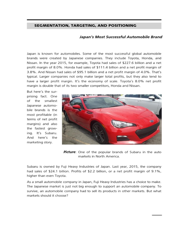 Japan's Most Successful Automobile Brand - Case Study | PDF | Toyota ...