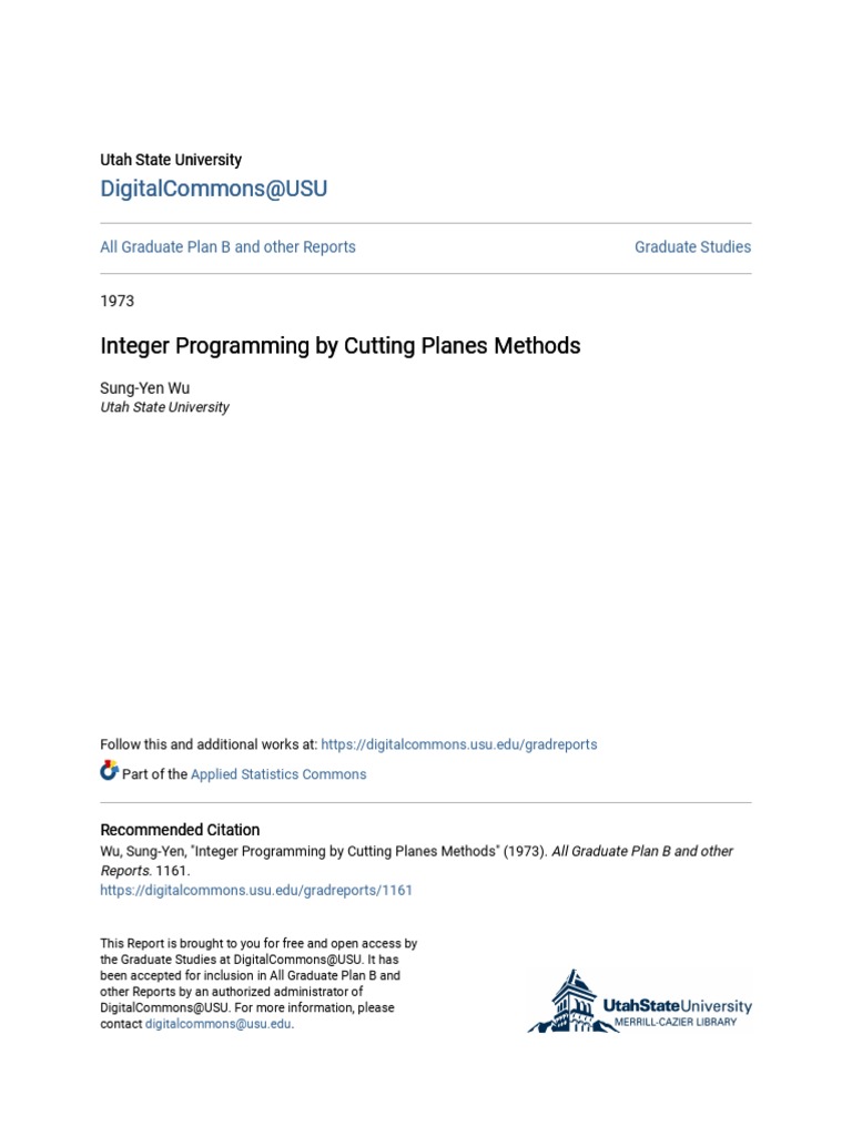 Integer Programming by Cutting Planes Methods | PDF | Linear Programming | Mathematical Optimization